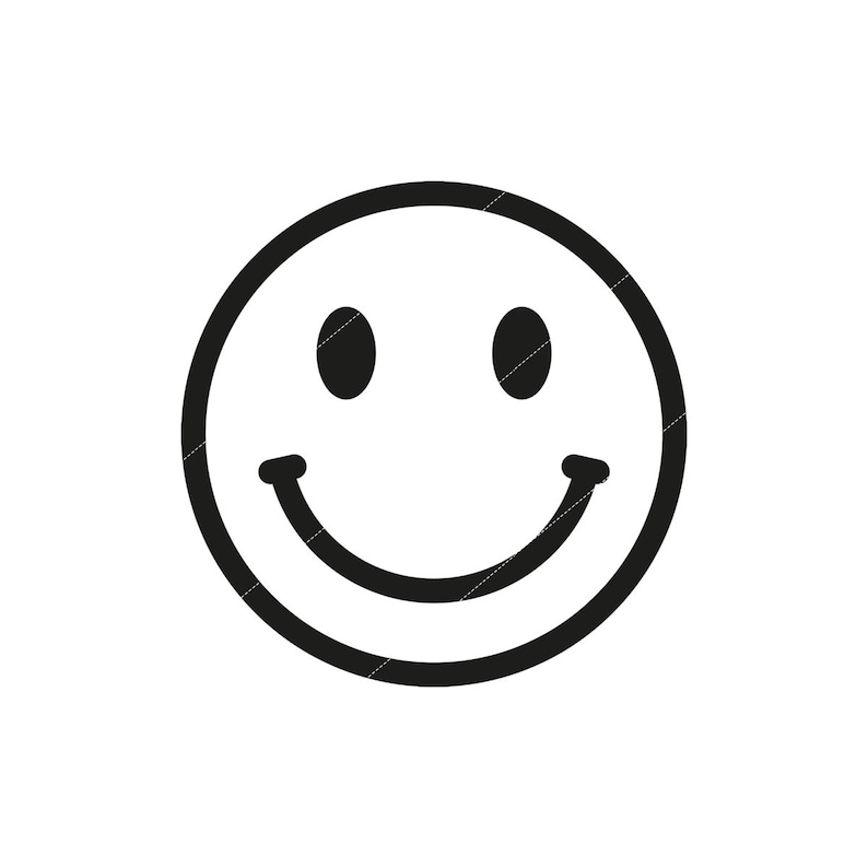 Smiley Face SVG Happy Face SVG Smiley Face Silhouette Cut - Etsy