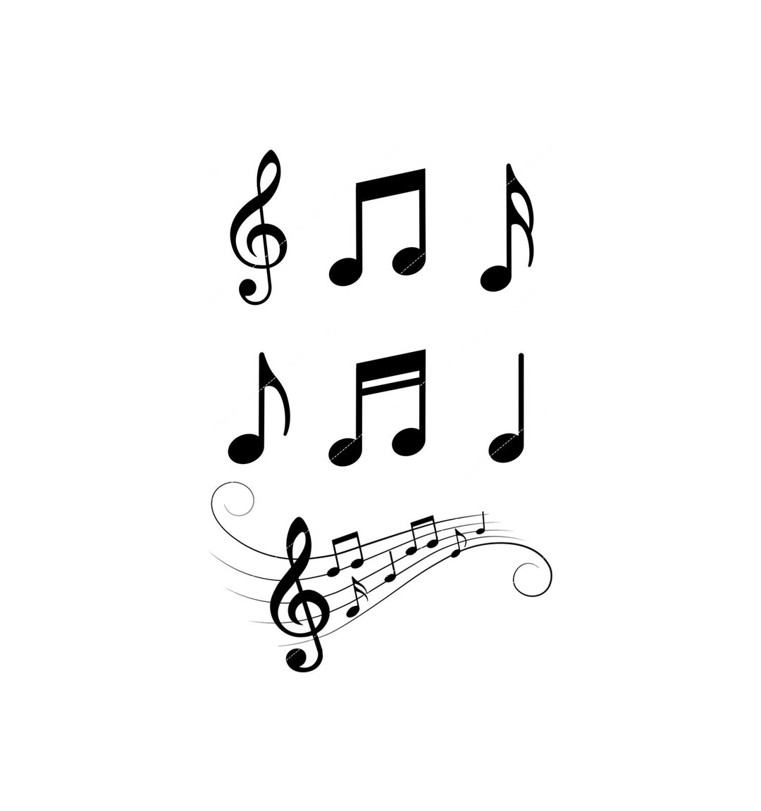 Music Notes SVG, Music Note SVG Bundle, Music Notes Clipart, Music ...