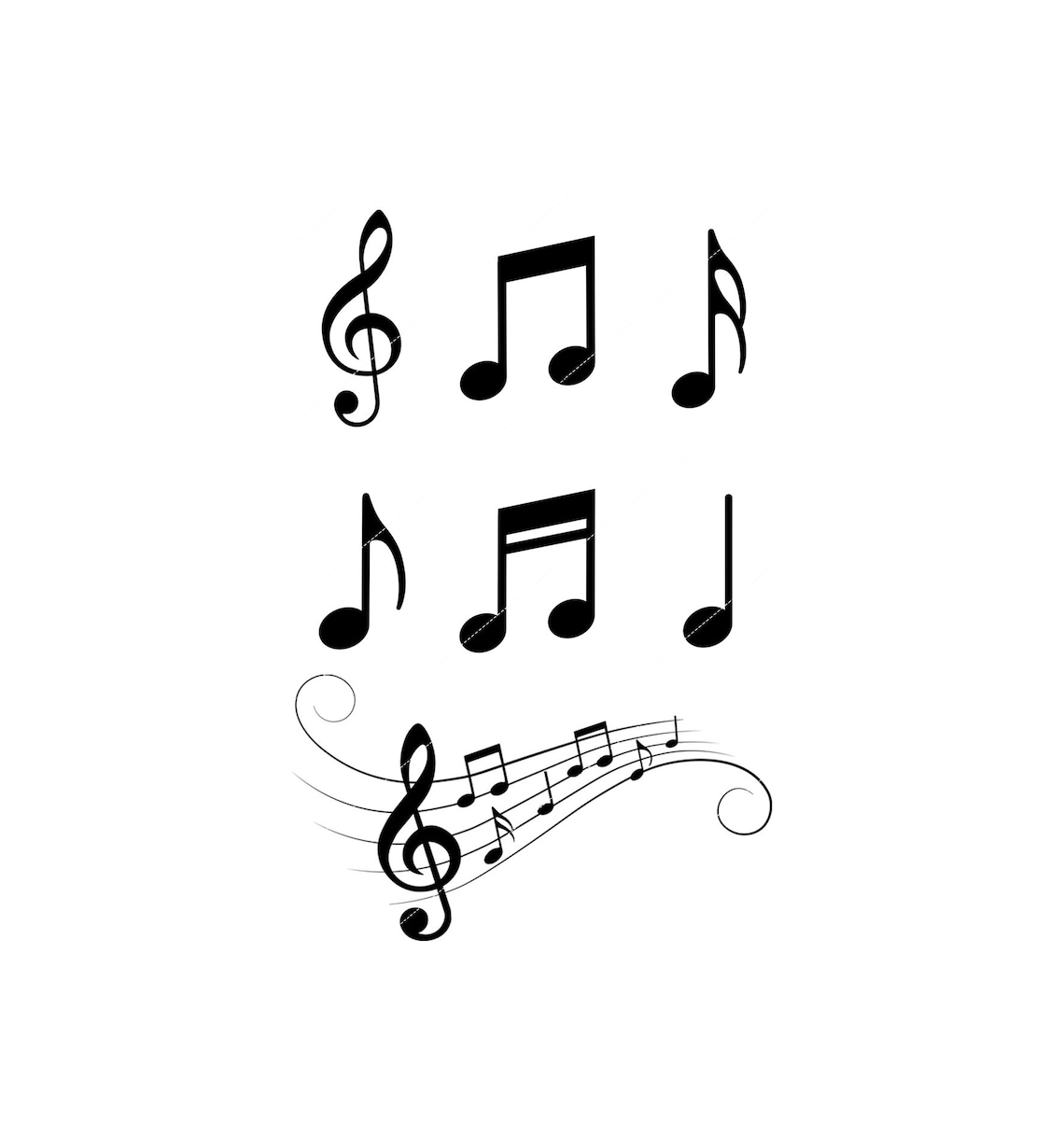 Music Notes SVG, Music Note SVG Bundle, Music Notes Clipart, Music ...