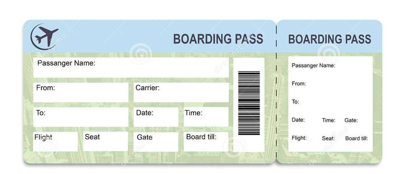 Editable Boarding Pass Template (digital Download) - Etsy