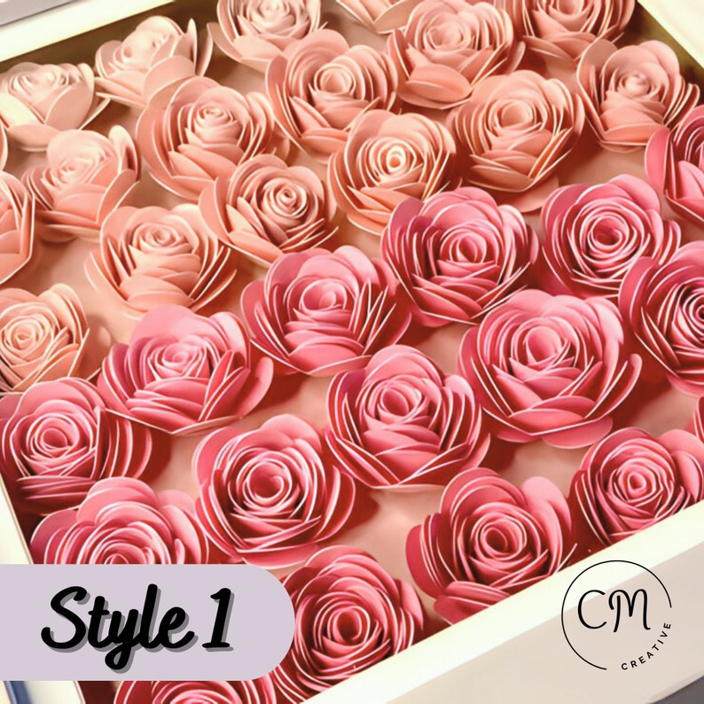 Personalised Flower Shadow Box Paper Flower Box Customised Gift for ...