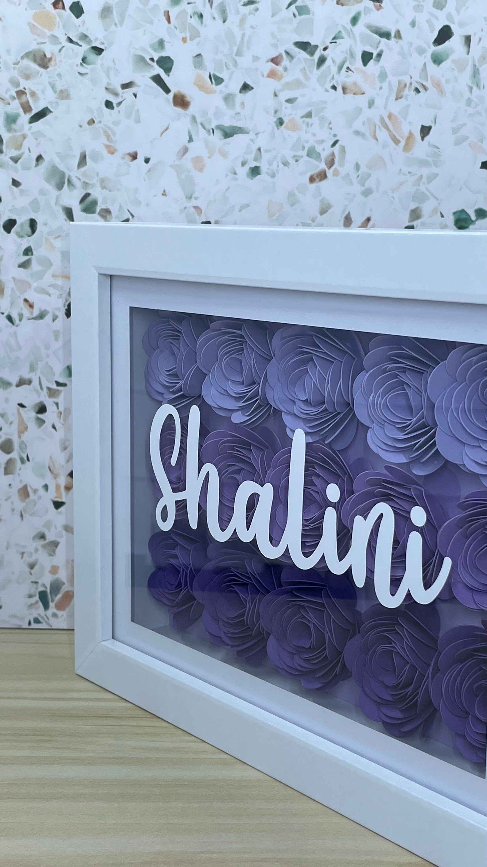 Personalised Flower Shadow Box Paper Flower Box Customised Gift for ...
