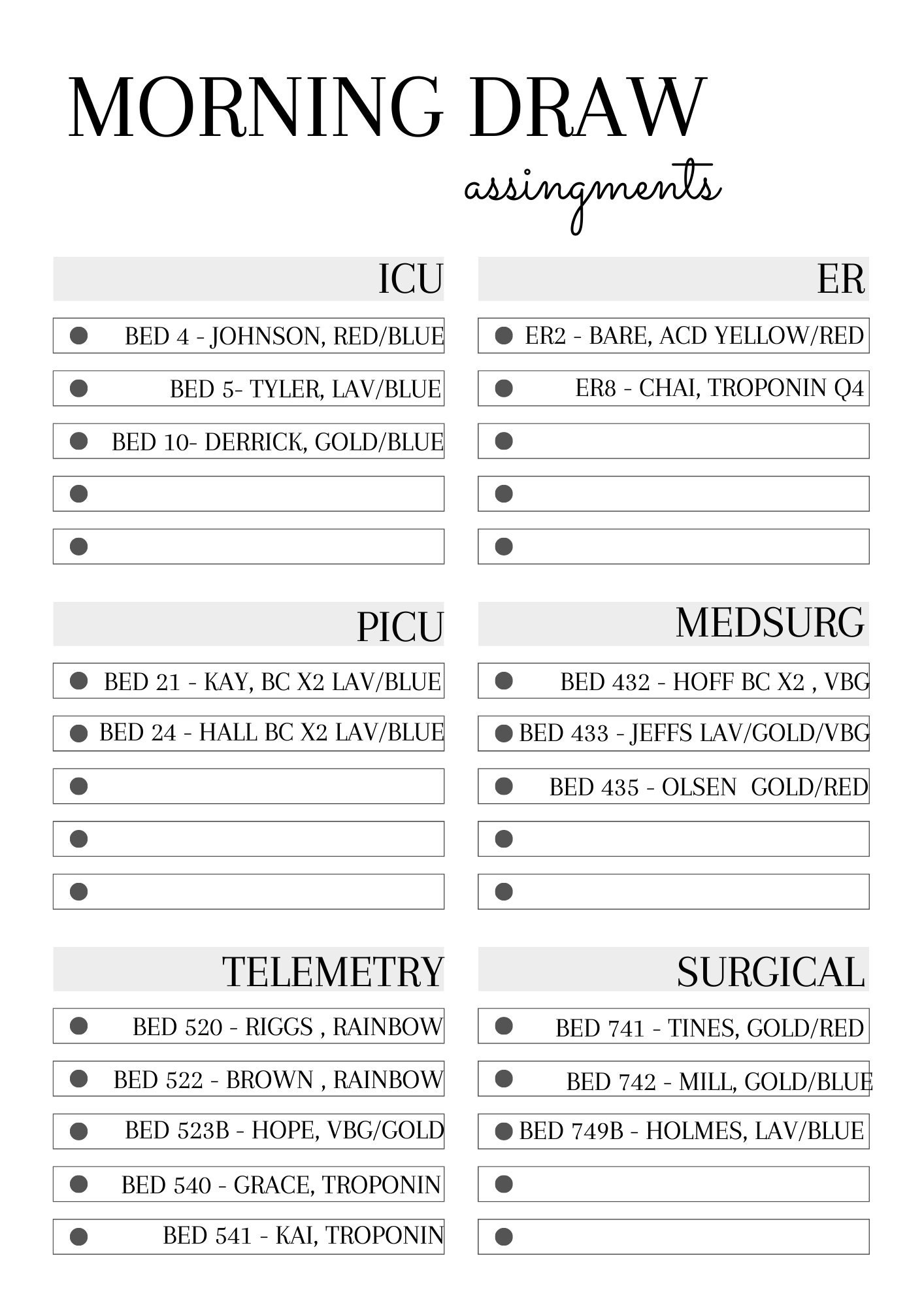 Lab Worksheets!! Qa/qc/to-do Lists, Bench Lists, and More!! MLT ...