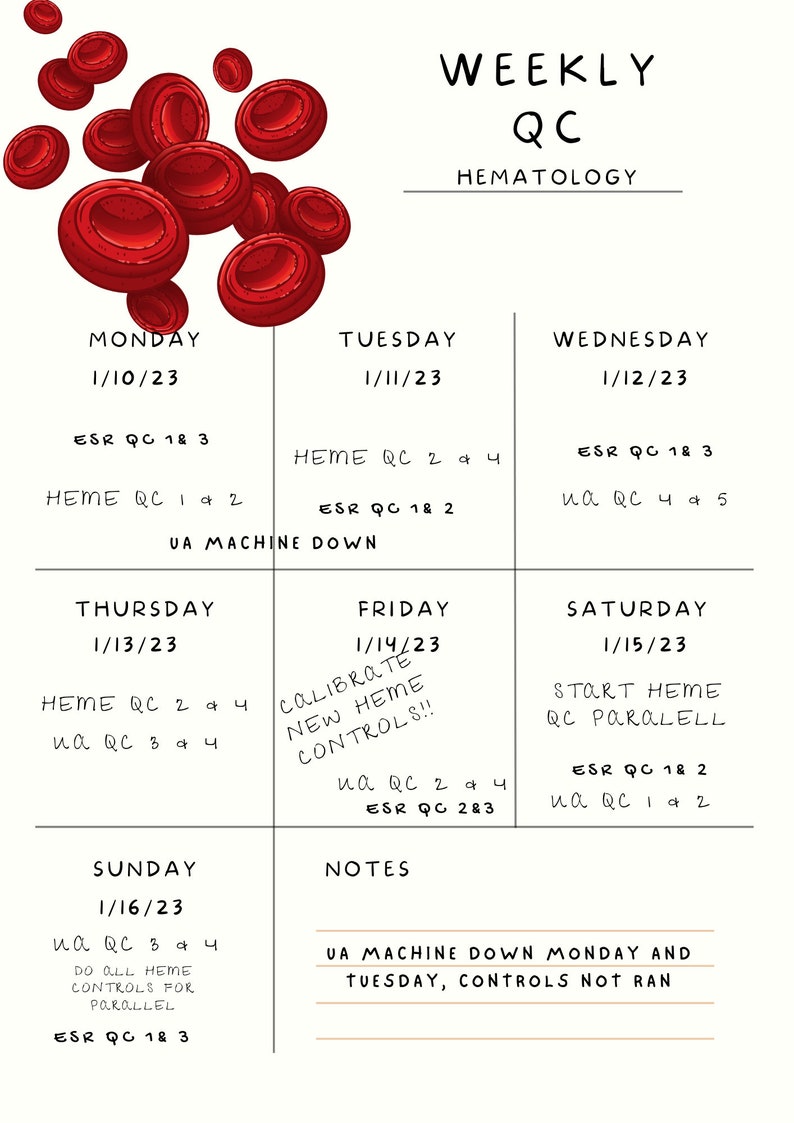 Lab Worksheets!! Qa/qc/to-do Lists, Bench Lists, and More!! MLT ...