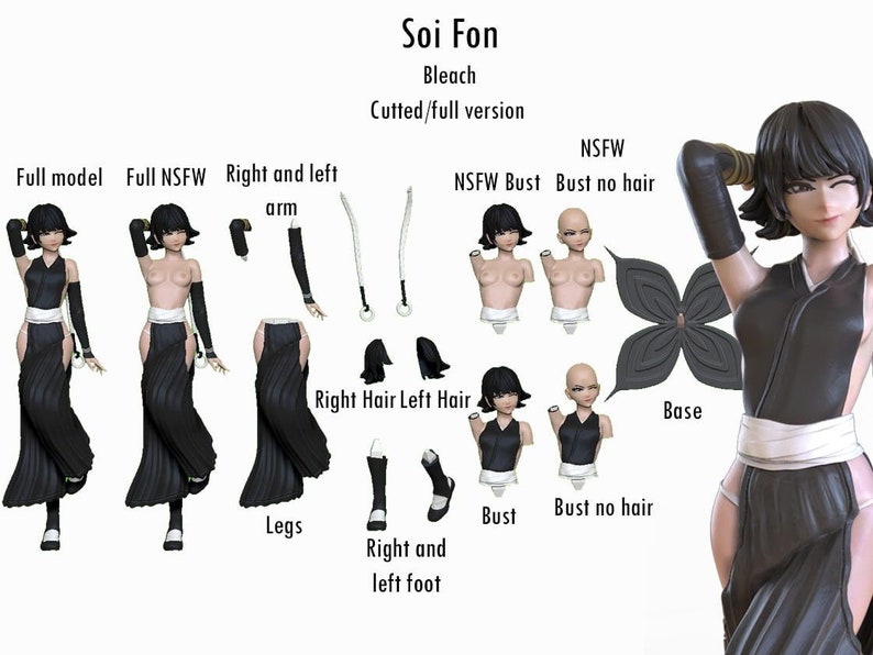 Soi Fon Bleach NSFW SFW Stl Files for 3D Printer Digital - Etsy Ireland