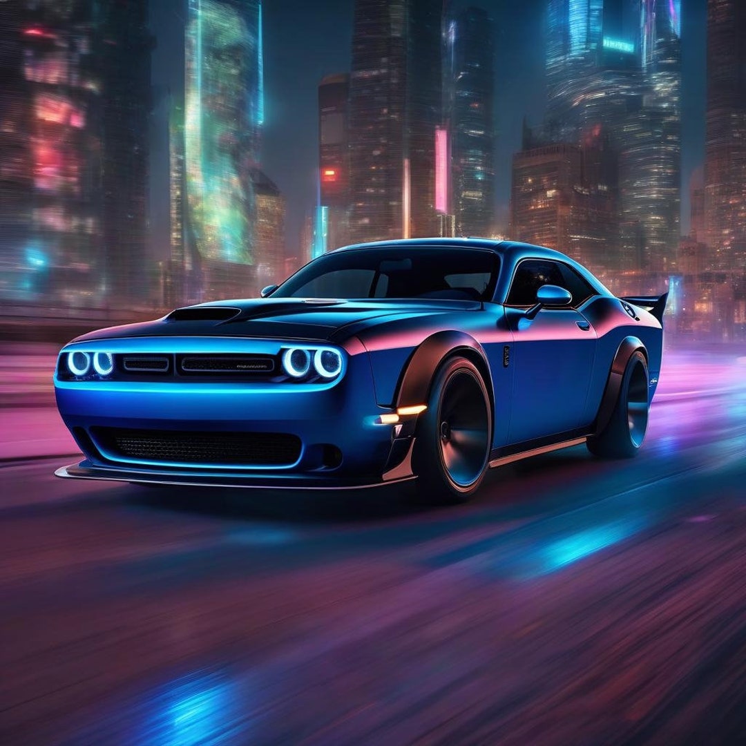 Frostbite Blue Dodge Challenger Drawing - Etsy