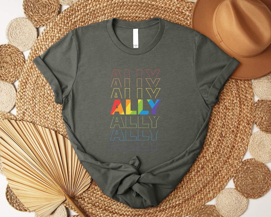LGBTQ Ally Shirt, Trendy Rainbow Gift, Comfy LGBTQ Support Tee, Trans ...