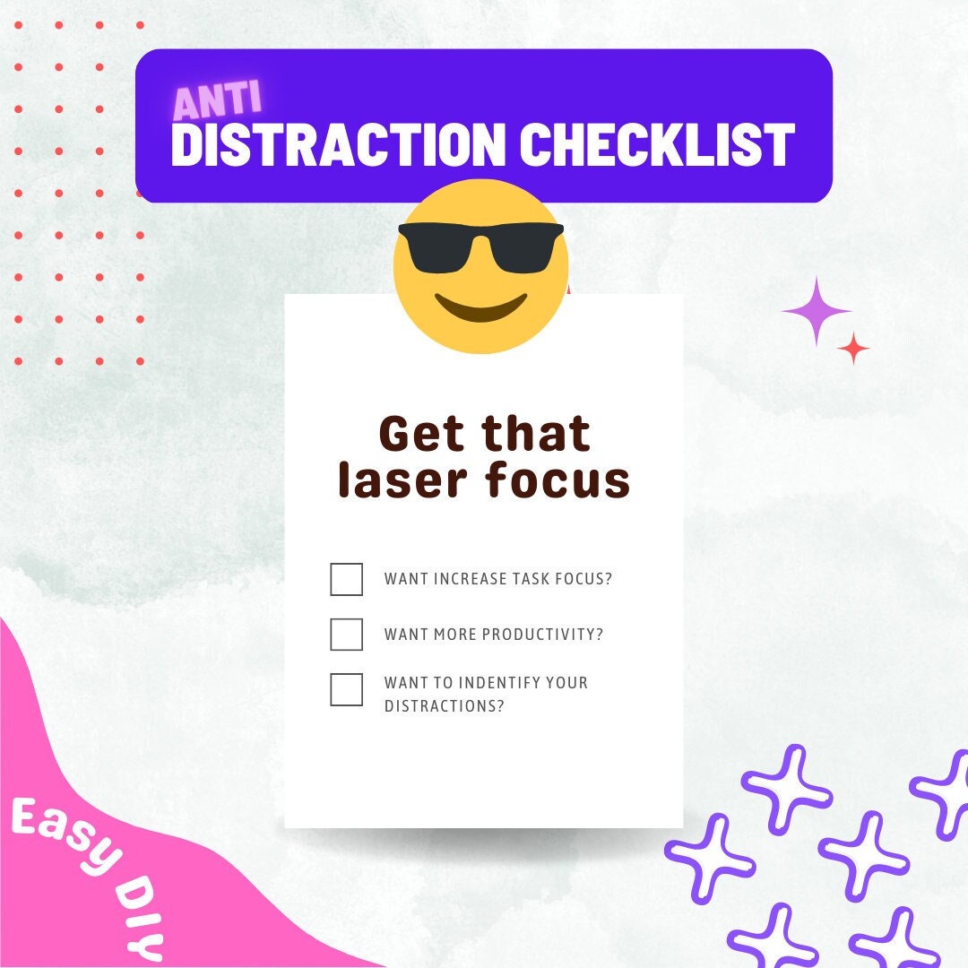 2025 Anti Distraction Checklist - Etsy