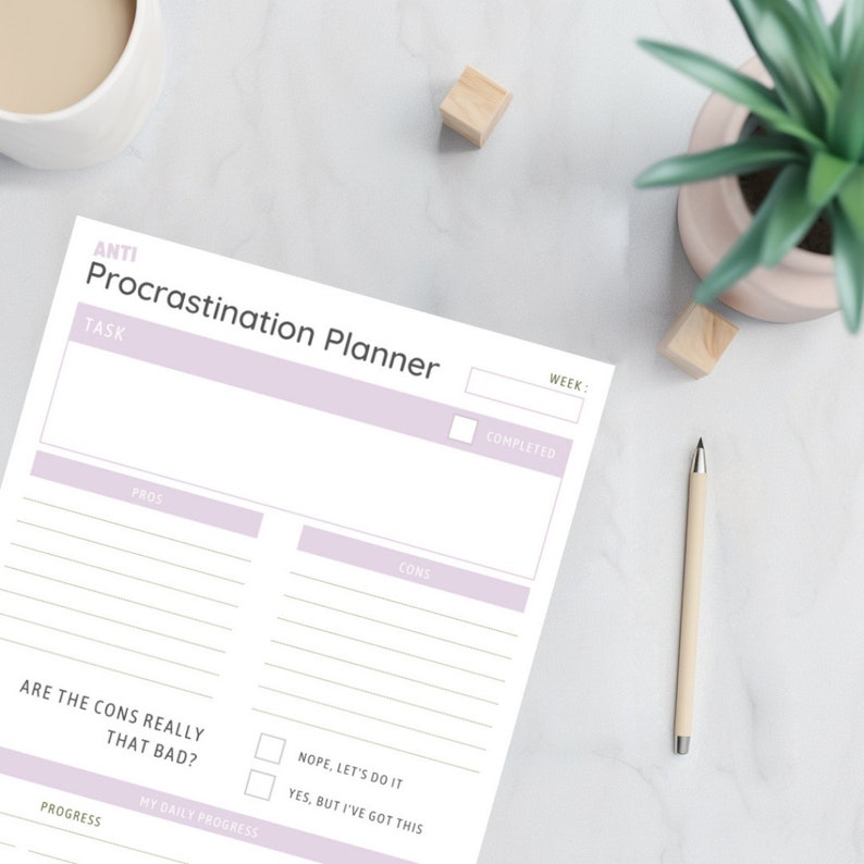 Anti Procrastination Planner - Etsy