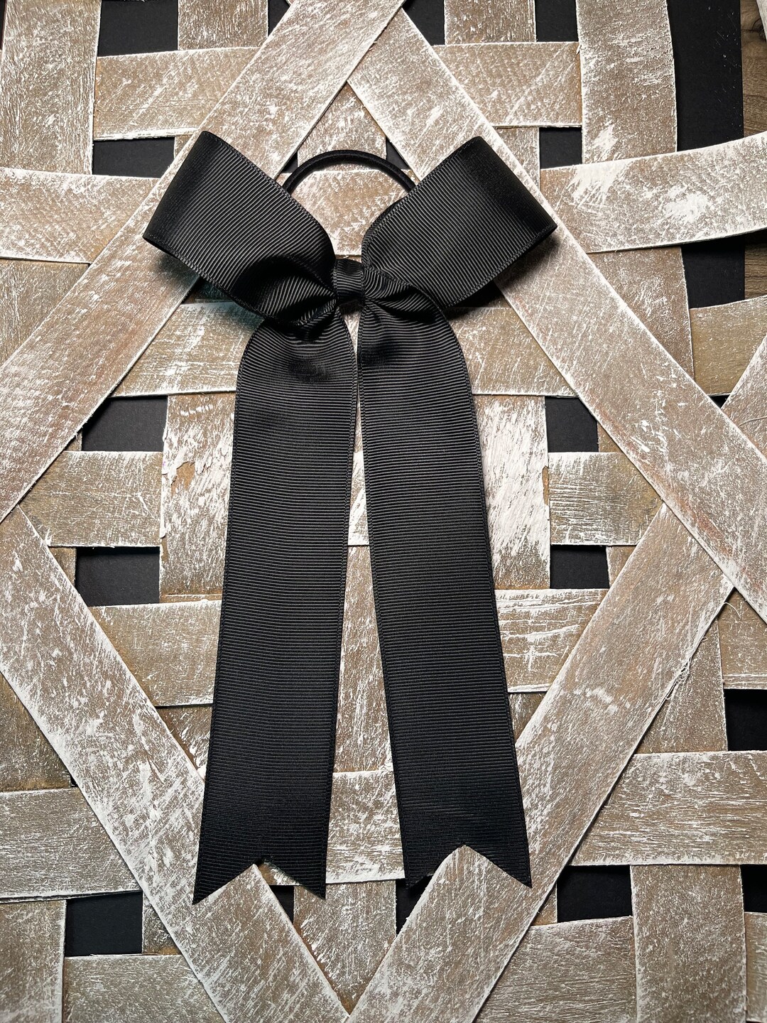 Black Collegiate Style Cheer Bow/ Skinny Cheer Bow - Etsy