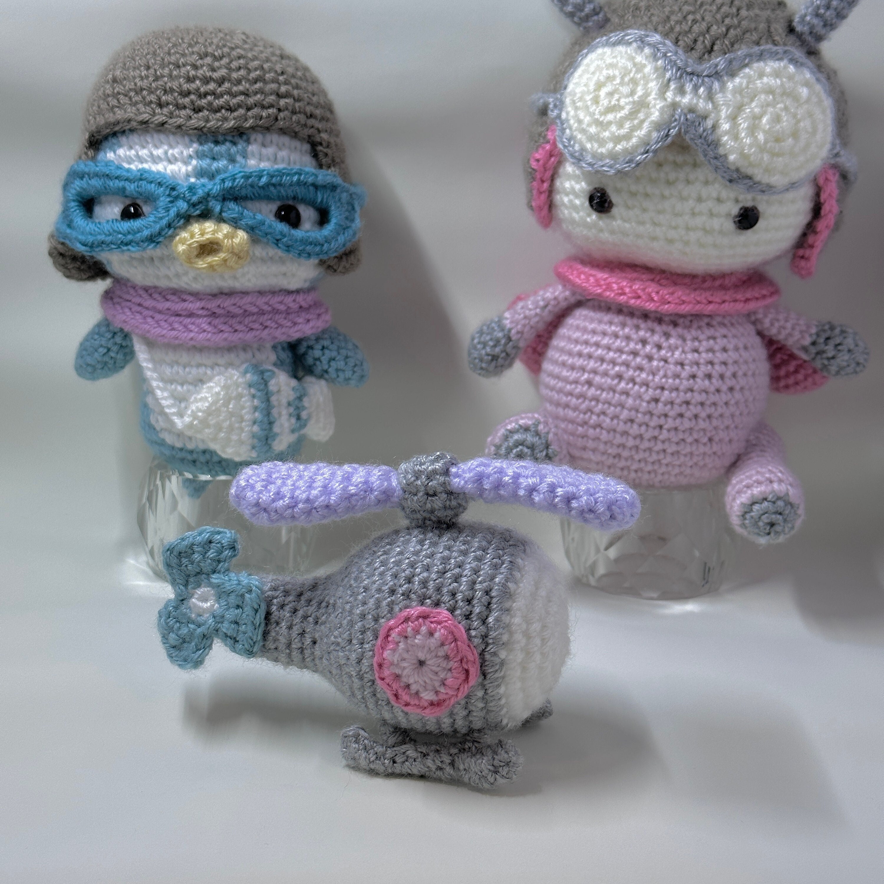Handmade Helicopter Crochet Plushie Toys Mini Crochet Chopper Home Deco ...