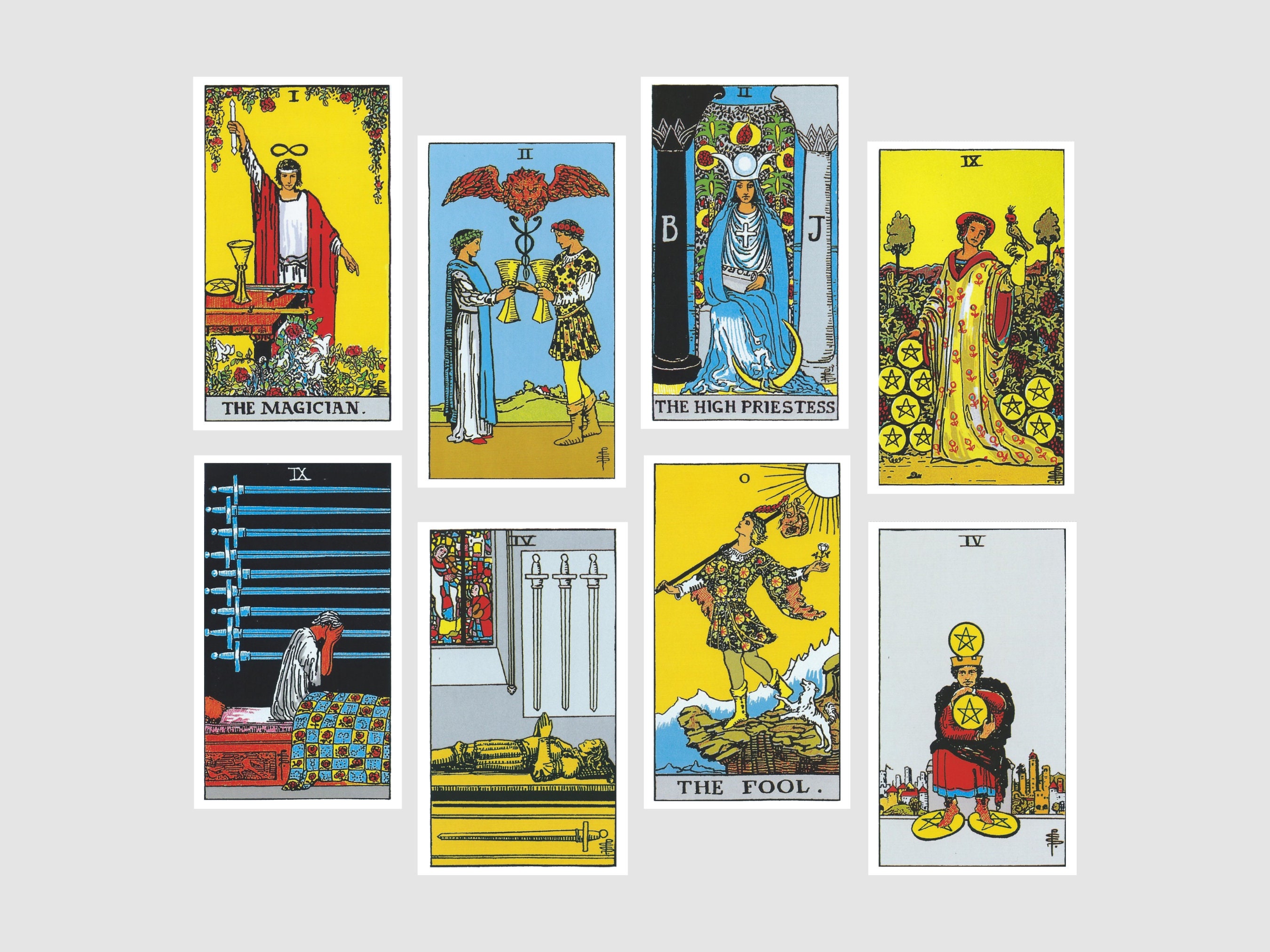 Rider Waite Digital 78 Tarot Card Deck, Double Sided, NO GUIDEBOOK - Etsy