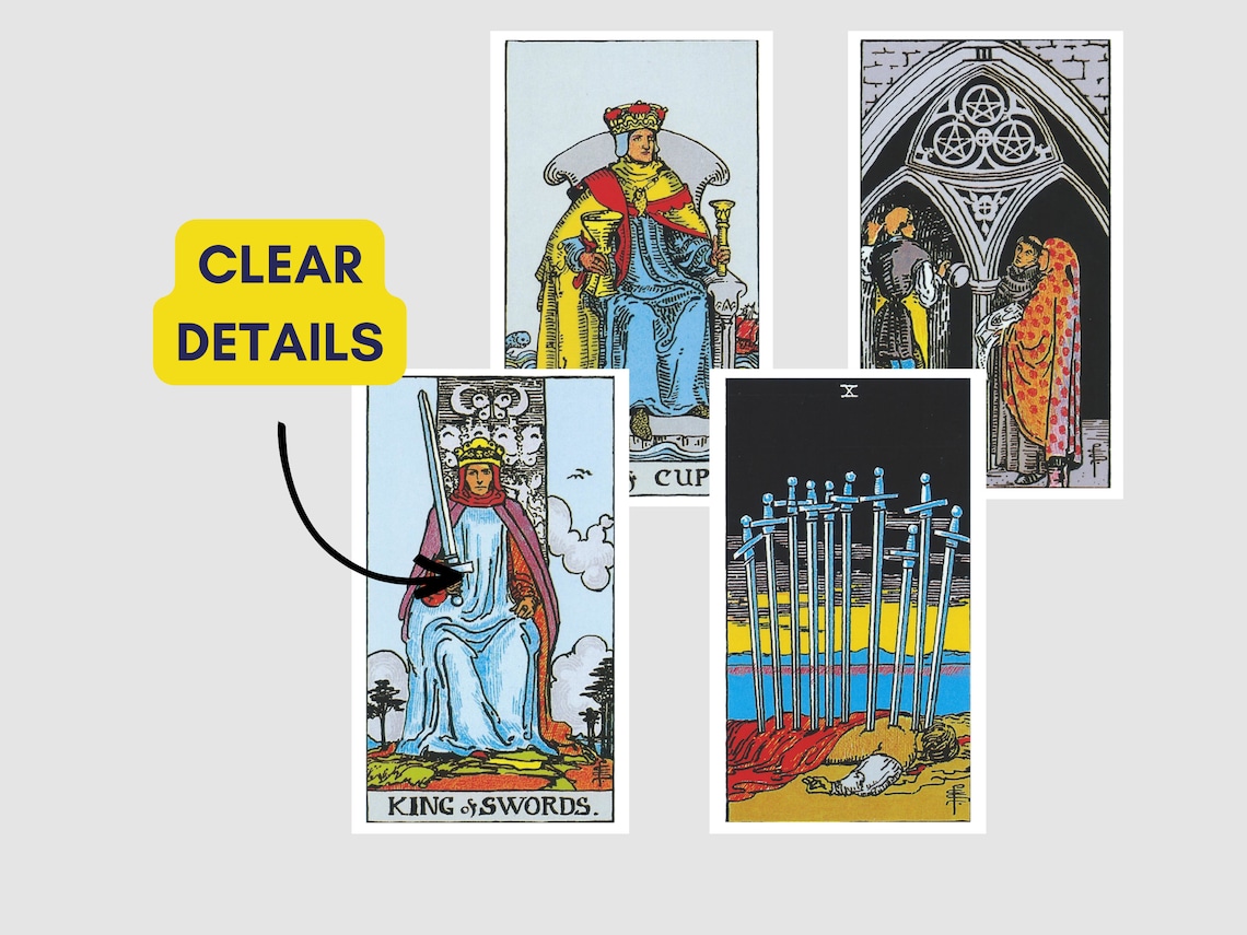 Rider Waite Digital 78 Tarot Card Deck, Double Sided, NO GUIDEBOOK - Etsy