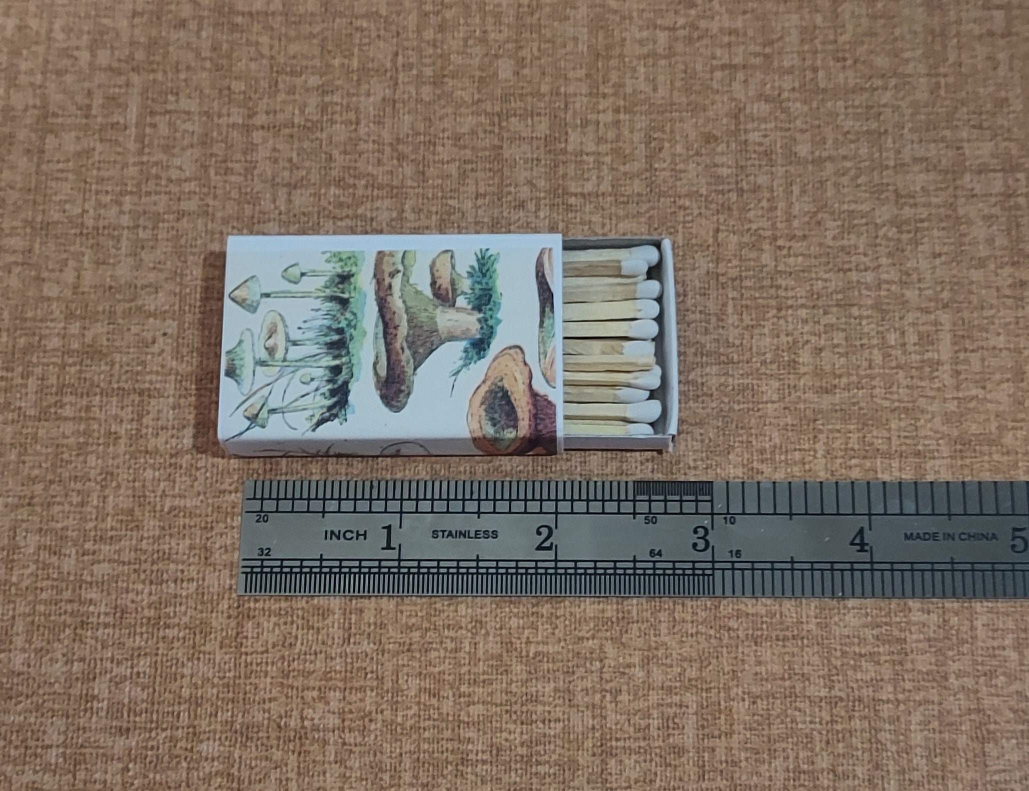 Decorative Matchbox With Mushroom Botanical Illustration Paper - Etsy