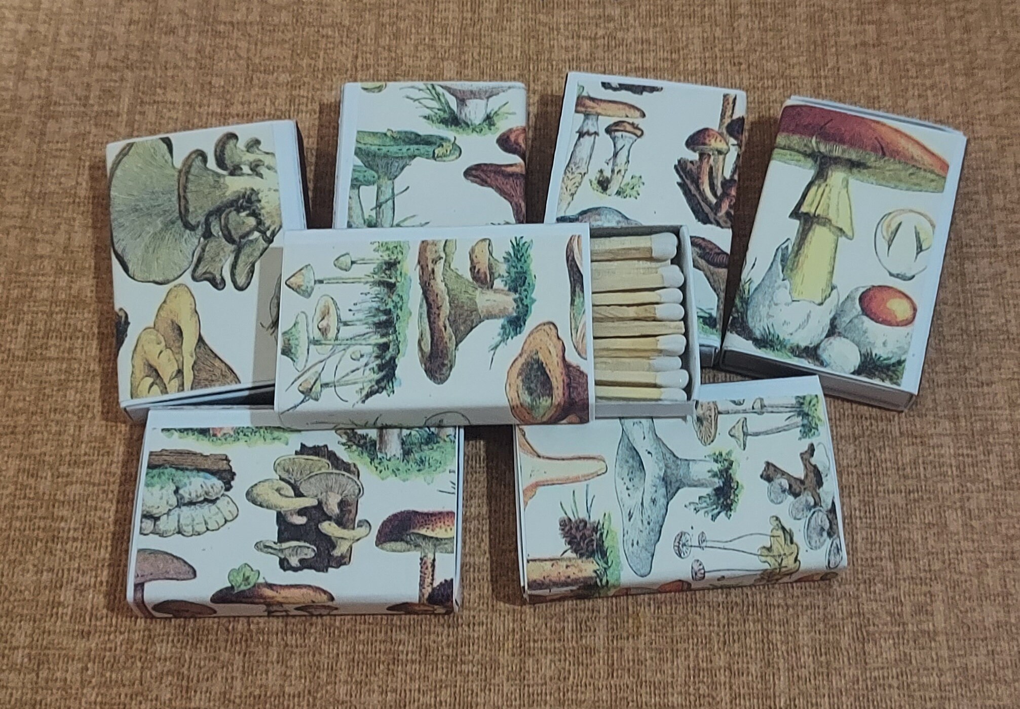 Decorative Matchbox With Mushroom Botanical Illustration Paper - Etsy