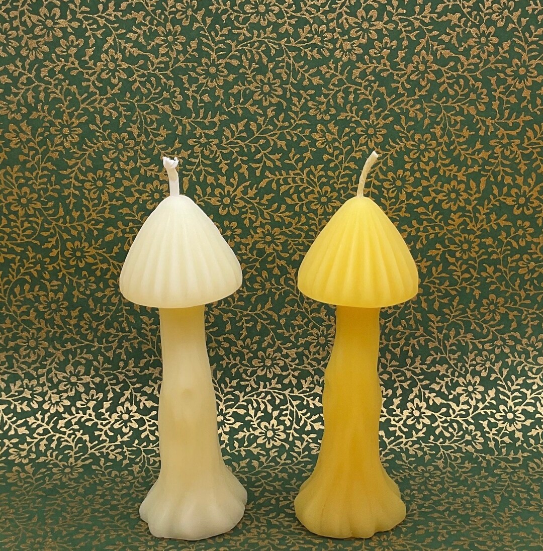 Tall Mushroom Toadstool Figure Beeswax Candle - Etsy