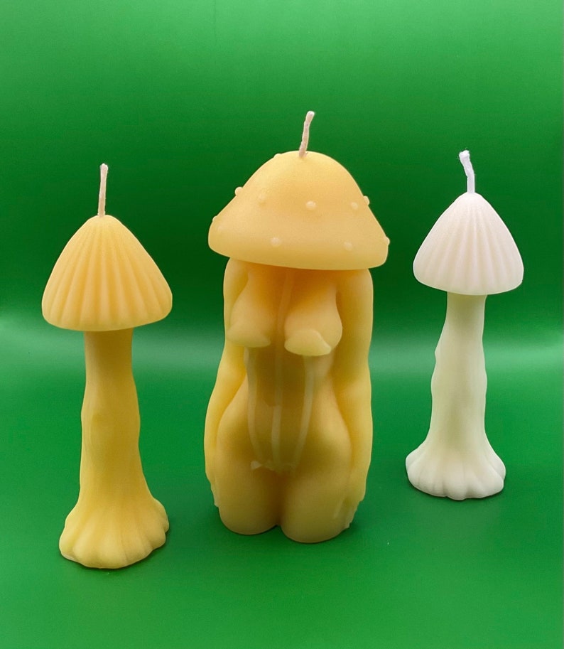 Tall Mushroom Toadstool Figure Beeswax Candle - Etsy
