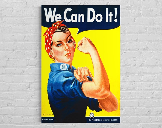 We Can Do It! Poster! Rosie the Riveter, Iconic Wwii Poster, Americana ...