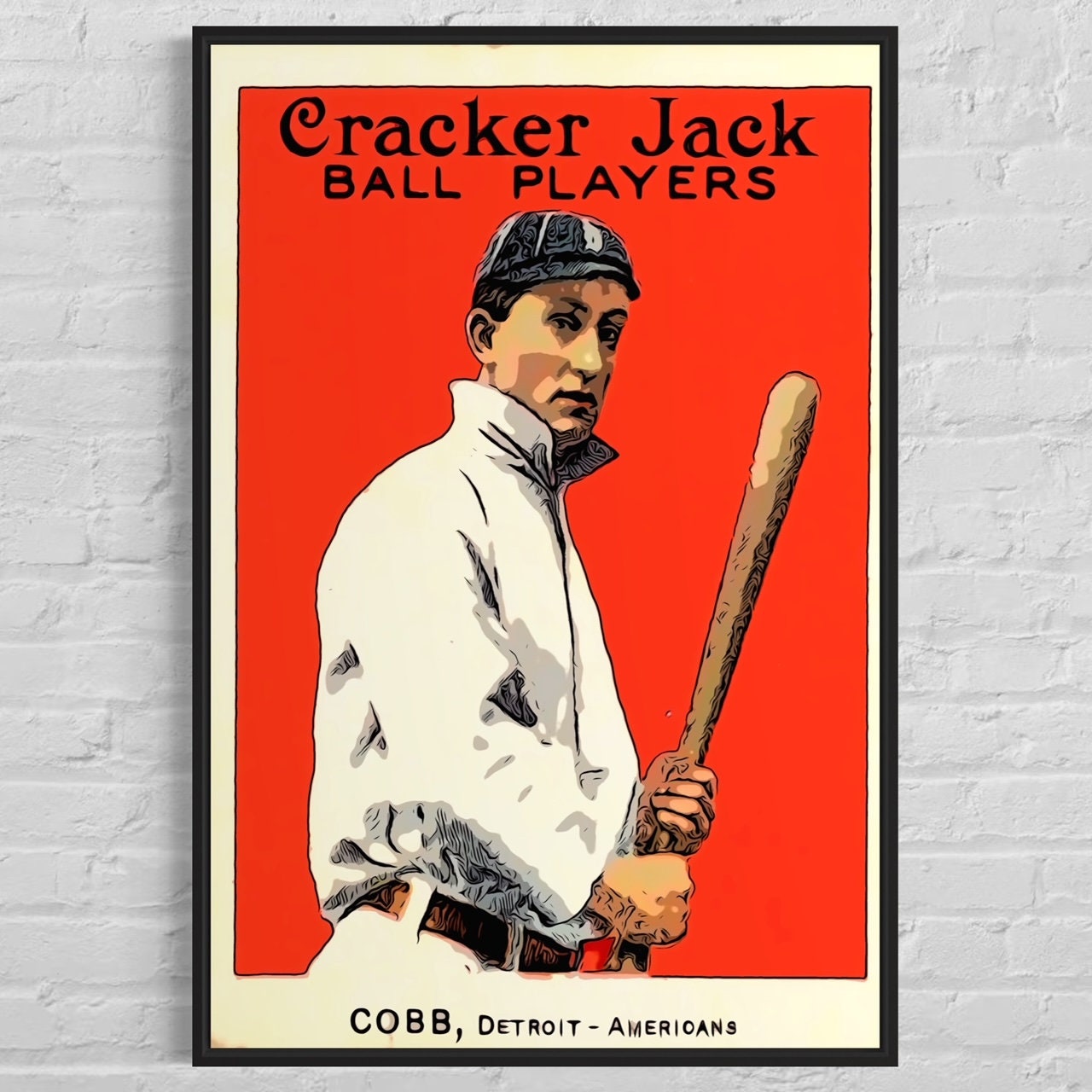 Ty Cobb Cracker Jack Baseball Card Reproduction. Sport Art, Wall Art ...