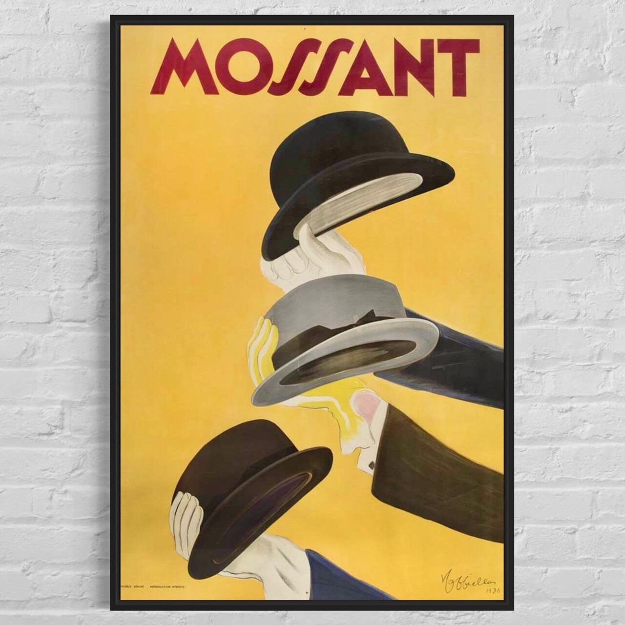 Mossant Hats French Poster Reproduction Designed Oringinally by ...
