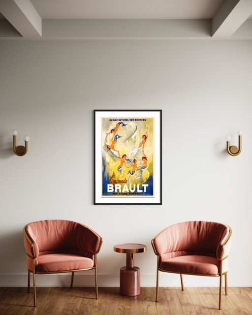 Limonade Brault, Vintage French Food and Drink Poster, Wall Art ...