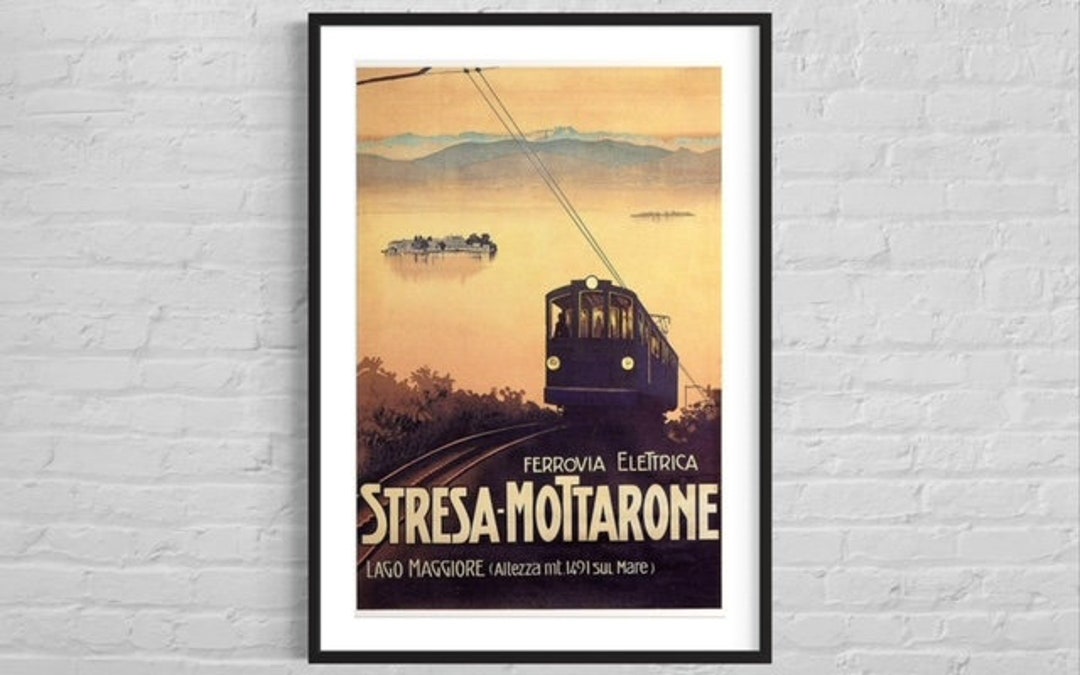 Stresa Mottarone Lago 1930 Poster, Wall Art, Travel Poster Italy ...