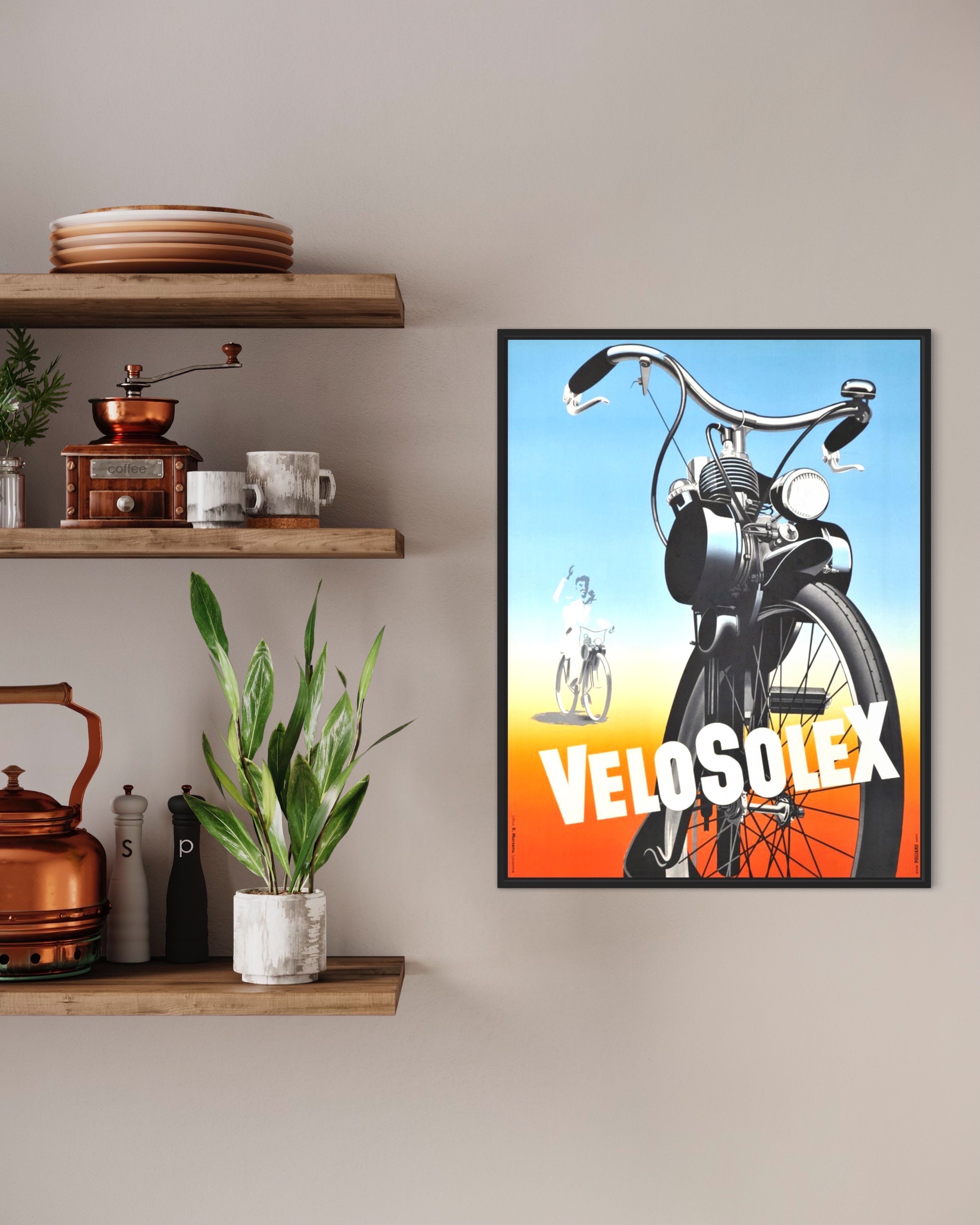 Velosolex Bikes Company Poster, Wall Art, Auto Related Art, Garage Wall ...