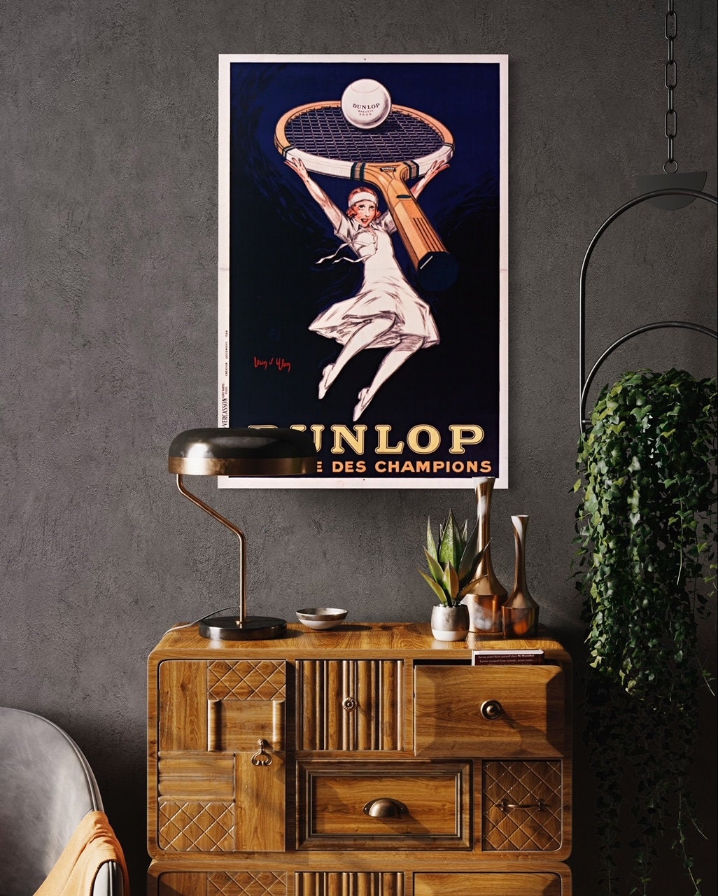 Vintage Tennis Dunlop Poster Advertising, Wall Art, Tennis Lover Gift ...