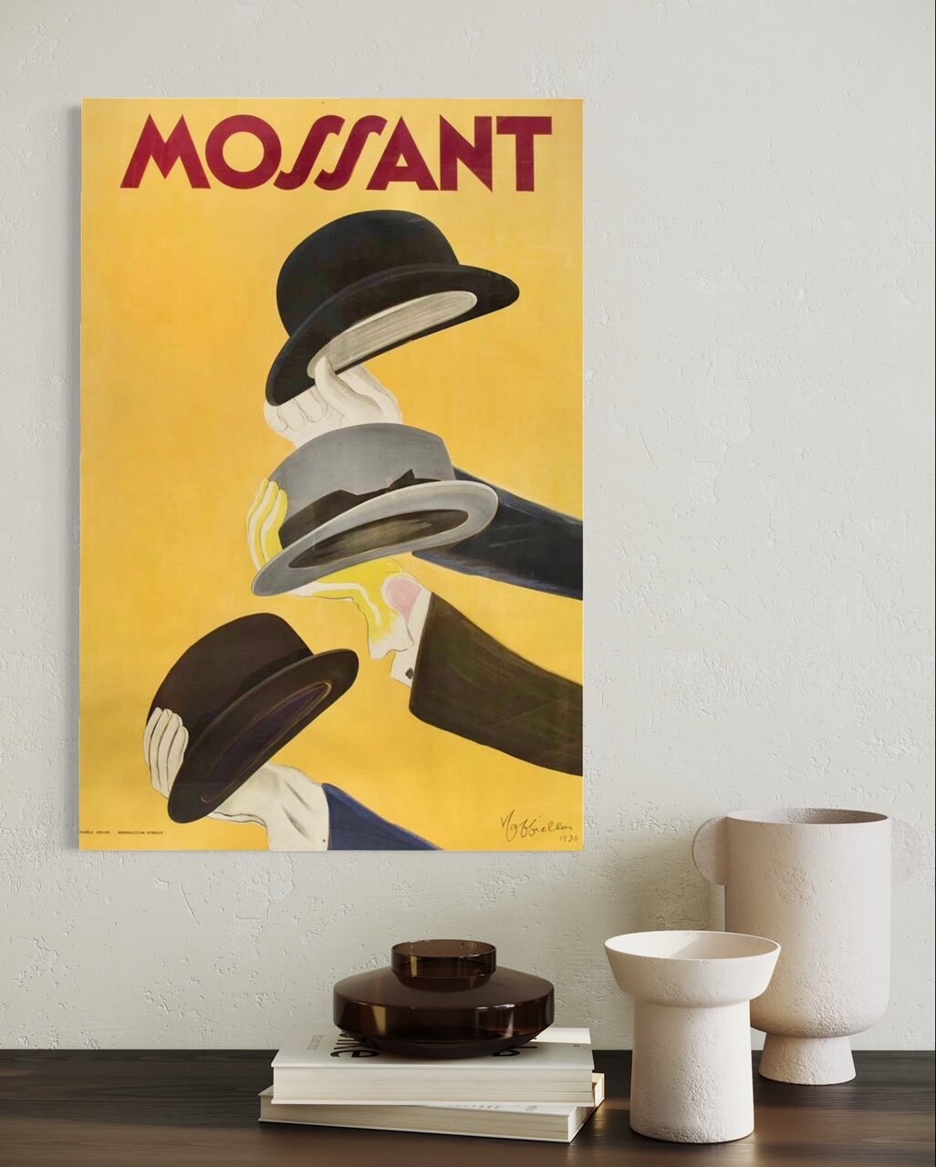 Mossant Hats French Poster Reproduction Designed Oringinally by ...
