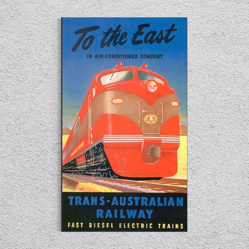 Trans-australian Railway Poster Reproduction. Wall Art, Art Deco Poster ...