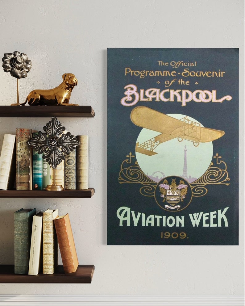 Blackpool 1909 Aviation Week Poster Art Nouveau Advertising - Etsy