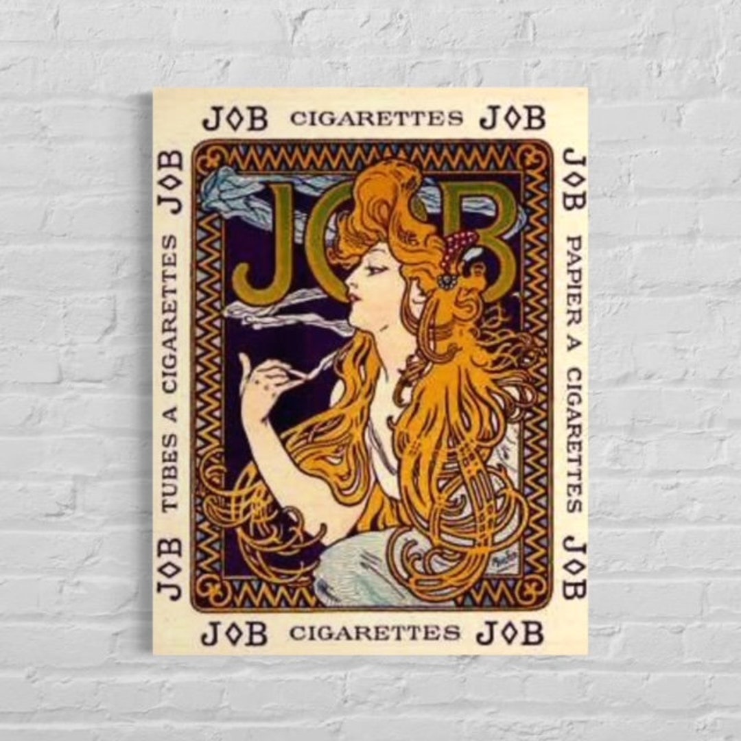 Job Cigarettes Stamp, 1897 Fine Art Poster Reproduction, Alphonse Mucha ...