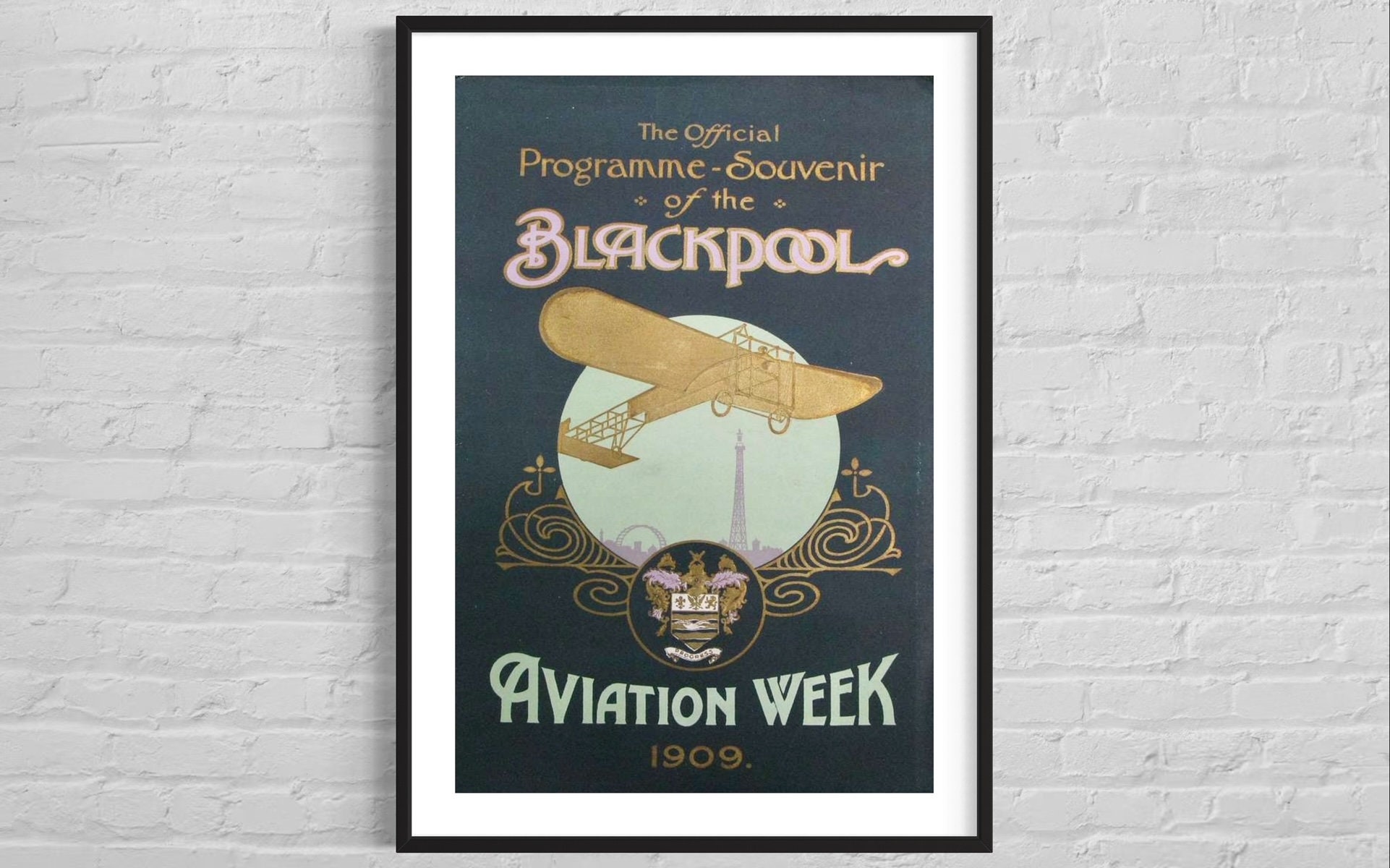 Blackpool 1909 Aviation Week Poster, Art Nouveau Advertising, Aviation ...
