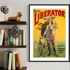 The Cycles Liberator, Poster, Art Deco Image, French Advertising ...