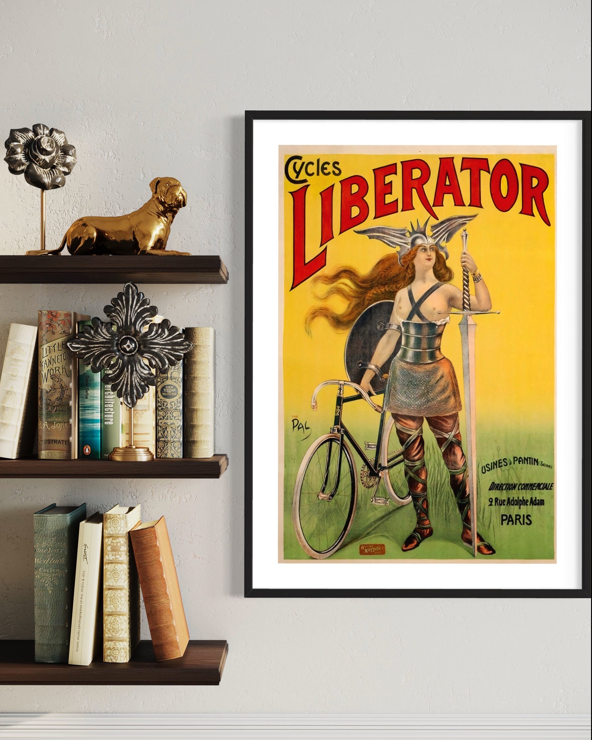 The Cycles Liberator, Poster, Art Deco Image, French Advertising, Colorful Poster, Dorm Art ...