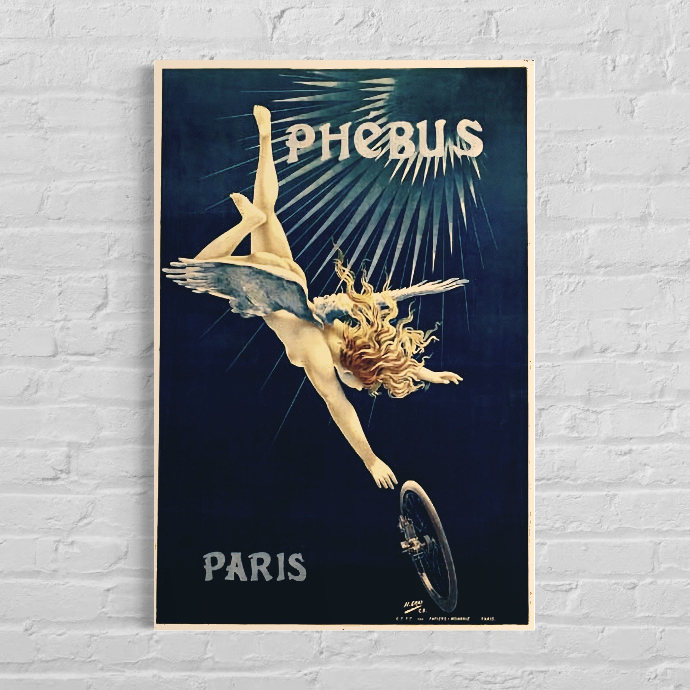 Phebus Bicycles Paris Poster, Vintage Advertising Reproduction ...