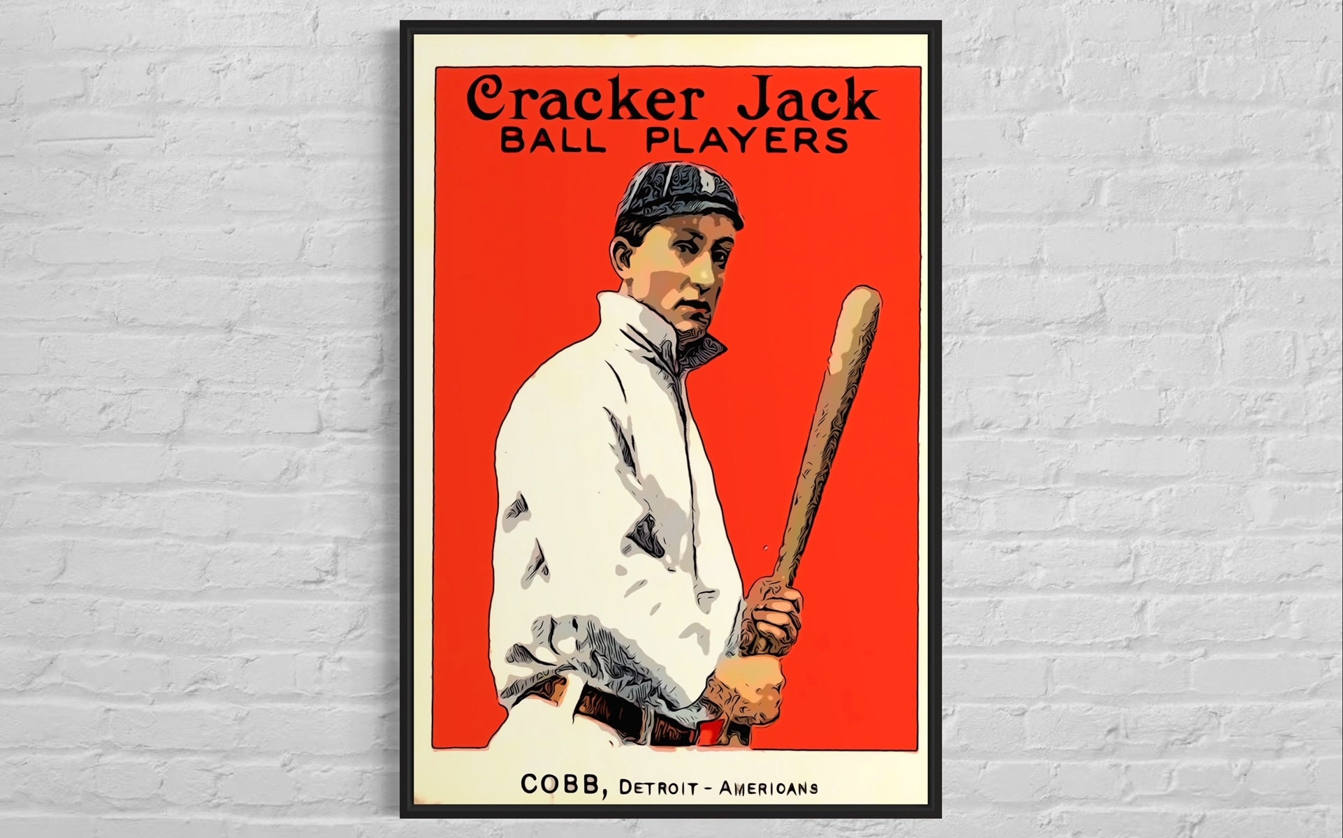 Ty Cobb Cracker Jack Baseball Card Reproduction. Sport Art, Wall Art ...