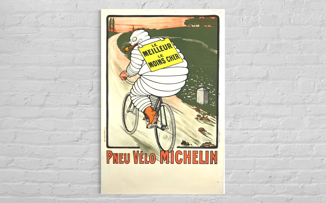 Michelin Bicycle Tire Vintage Poster Reproduction. Bicycle Related Art ...