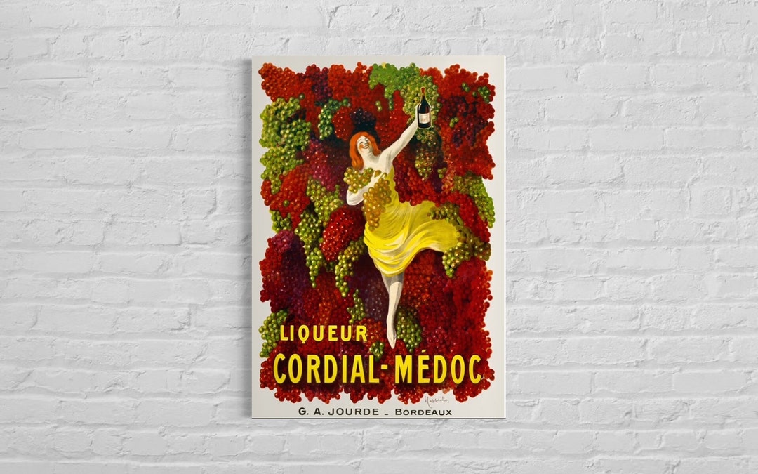 Liqueur Cordial medoc, Art Nouveau Poster Kitchen Wall Art, Restaurant ...