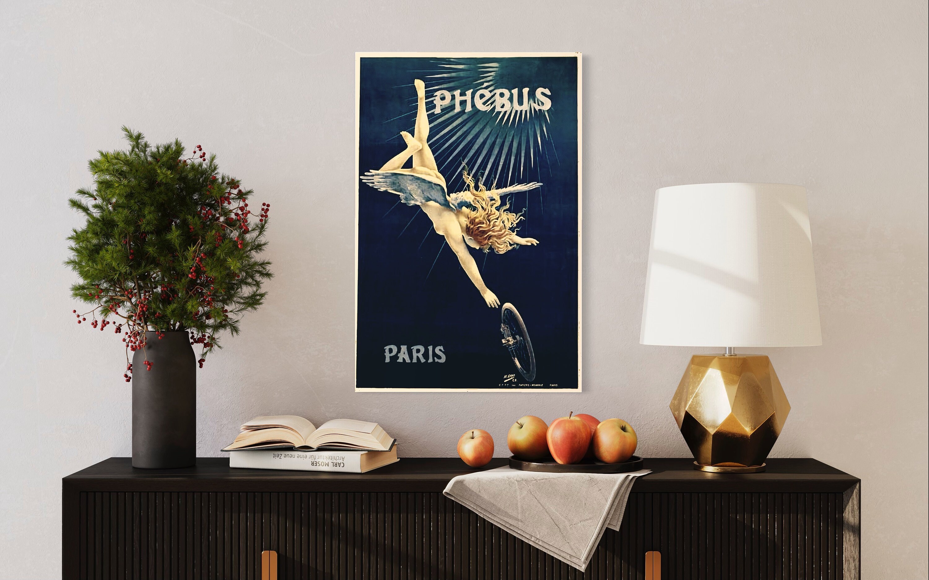 Phebus Bicycles Paris Poster, Vintage Advertising Reproduction ...