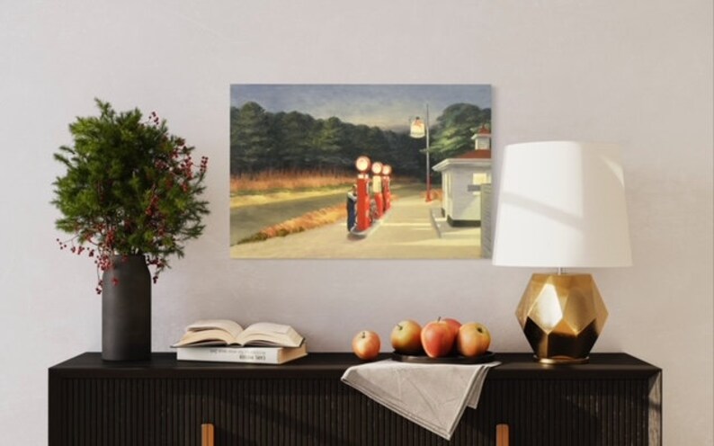Edward Hopper's Gas Station Wall Art, Automobile Art. - Etsy