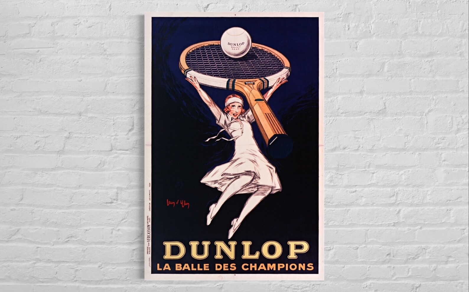 Vintage Tennis Dunlop Poster Advertising, Wall Art, Tennis Lover Gift ...