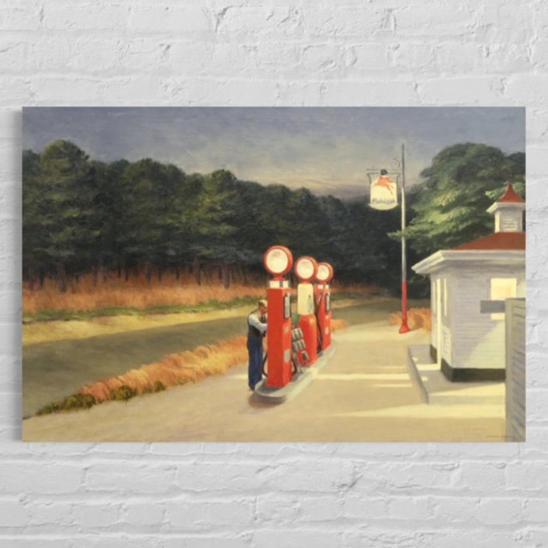 Edward Hopper's Gas Station Wall Art, Automobile Art. - Etsy