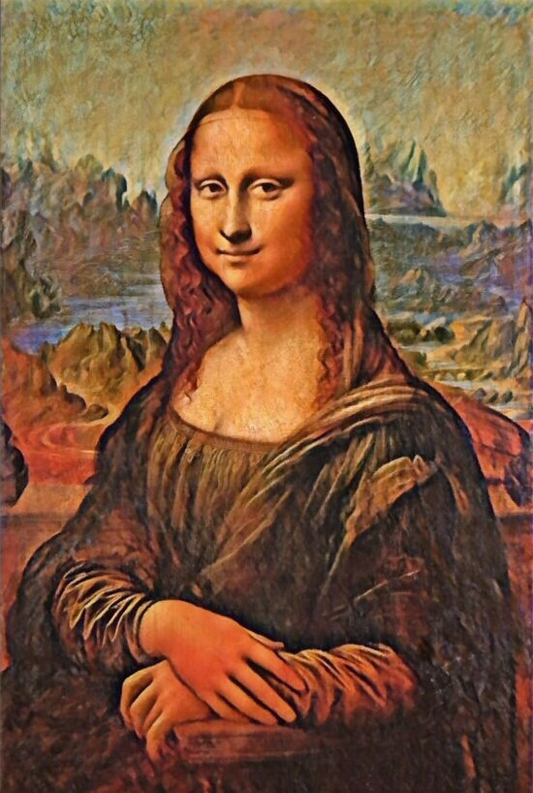 Leonardo Da Vincis Portrait Of Mona Lisa Del Giocondo Colored Digital