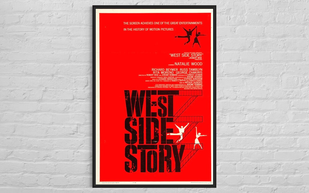 West Side Story Movie Poster Reproduction, Originally Released in 1961 ...