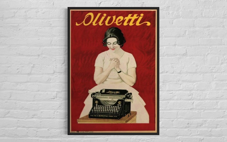 Olivetti Typewriters, Advertisement Décor, Poster Wall Art, Leonatto ...