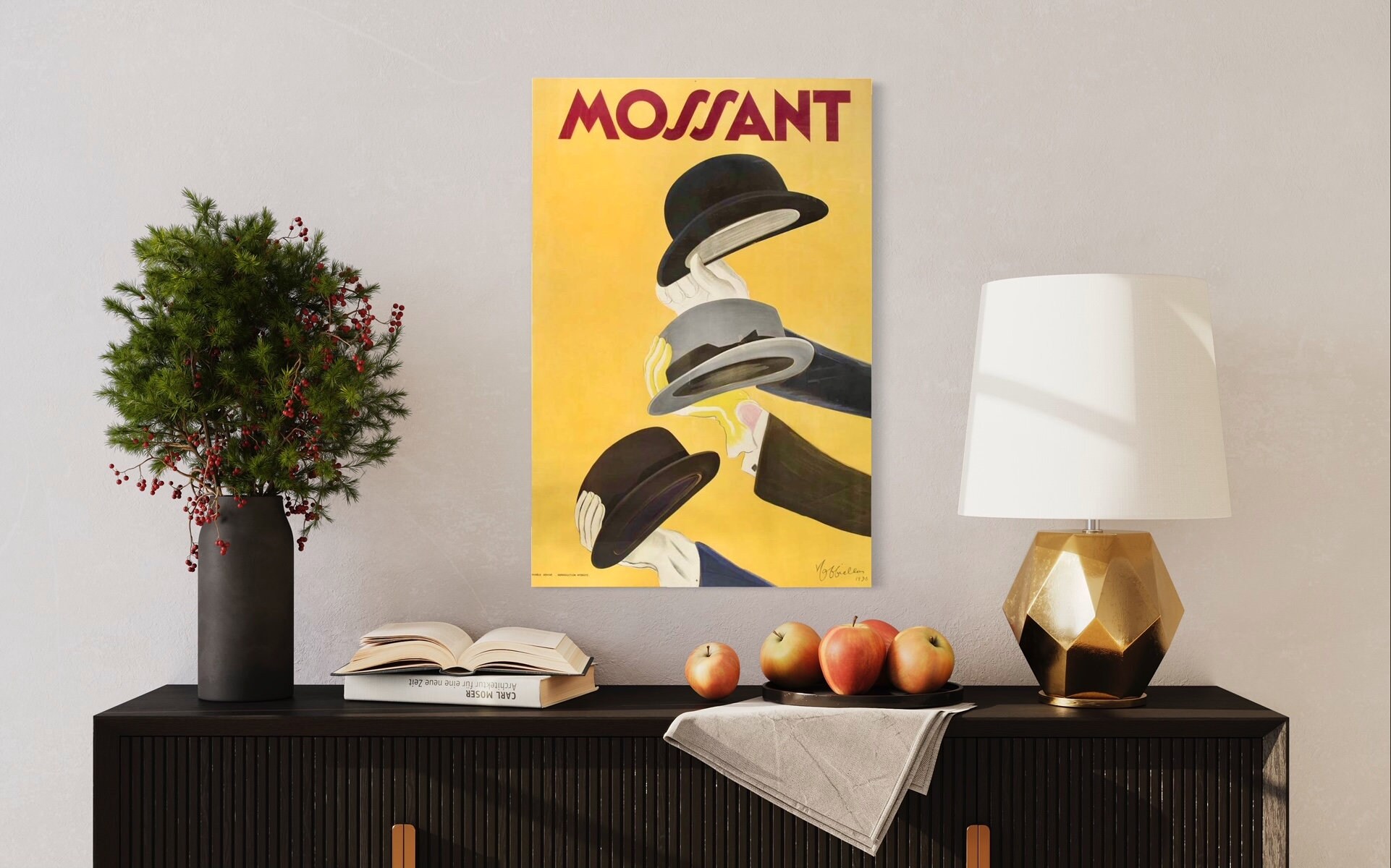 Mossant Hats French Poster Reproduction Designed Oringinally by ...