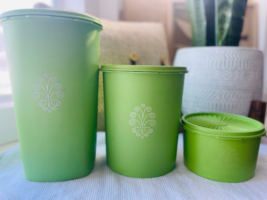 Vintage Retro 1970 Lime Green Tupperware Set With Lids - Etsy