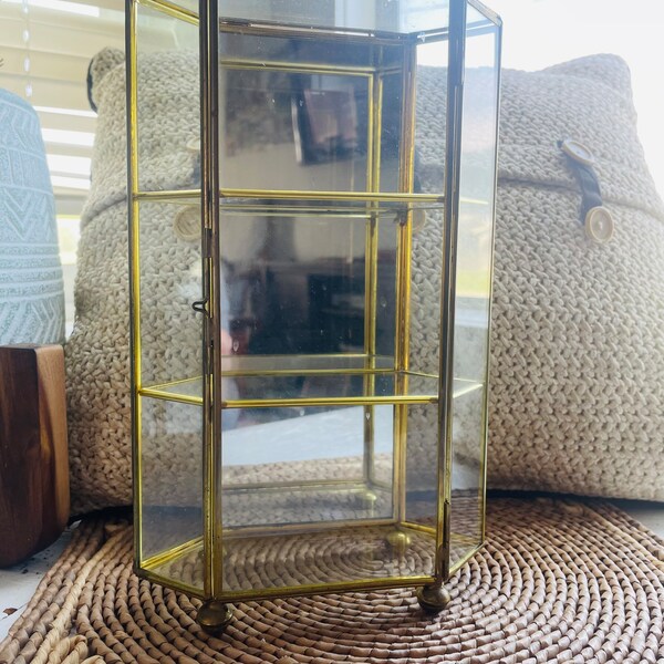 Brass Glass Curio Cabinet - Buy Online - Etsy