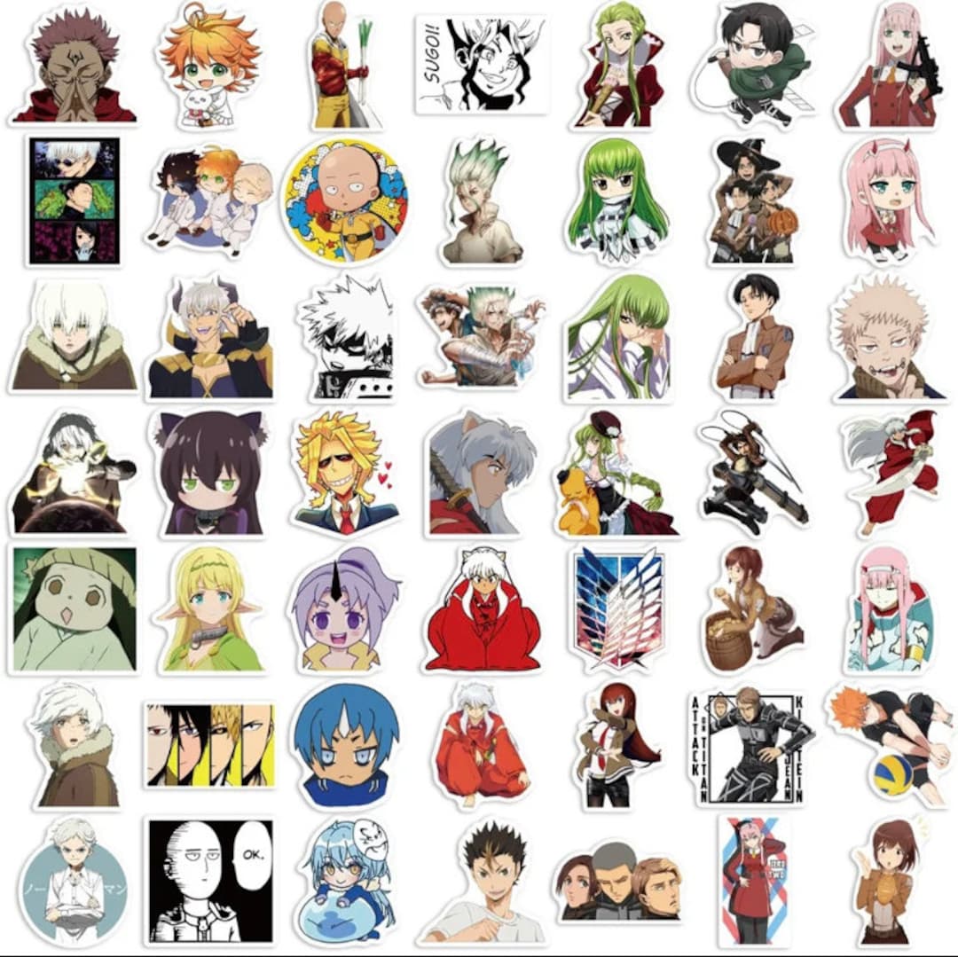 Anime Stickers, Manga, Random Packs of Anime Characters, Stickers for ...